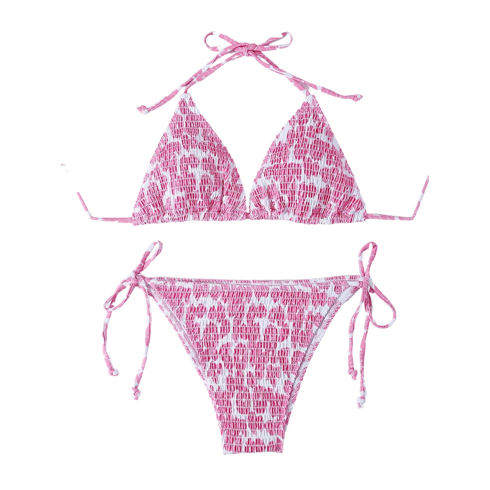 Generic Women Halters Swimsuit Two Pieces Swimwear Cute Print Bathing ...