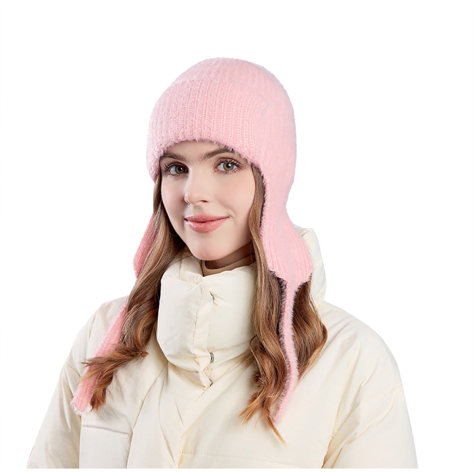Generic Women Winter String Ear Flap Hat Fitted Slouchy Beanie Knit Hat Snow Warm Hats - Walmart.com