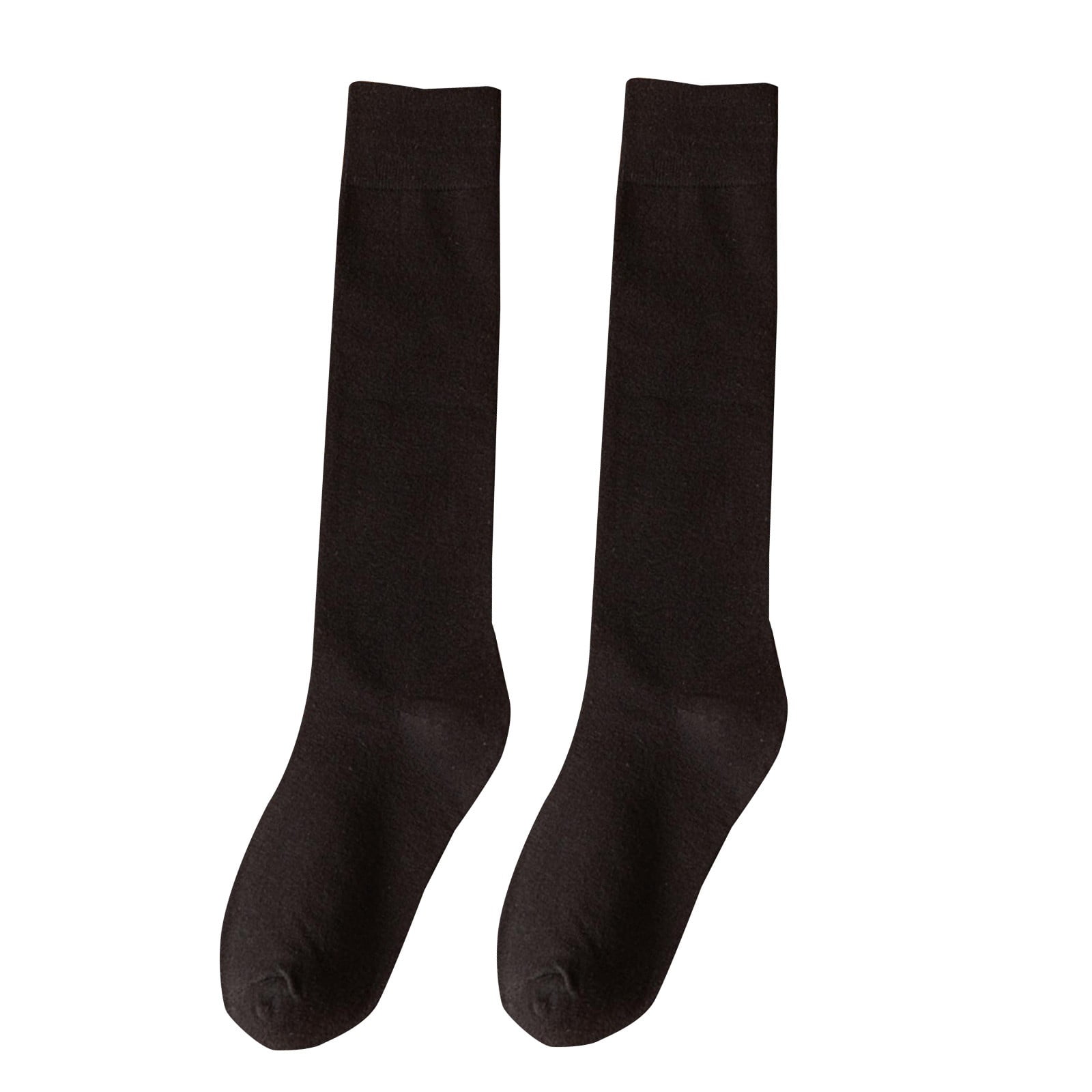 Generic Women's Calf Socks Black Half Tall Solid Color Cotton Socks ...