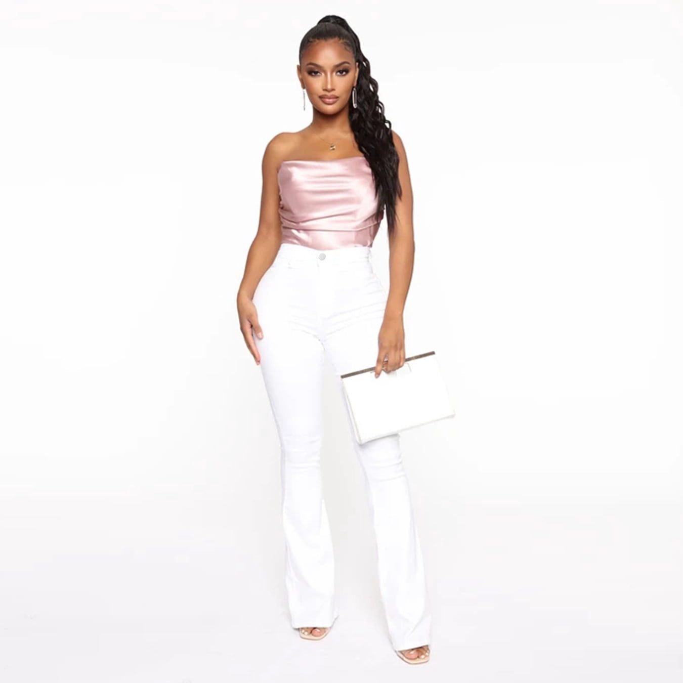 Generic Women's Classic High Waist Slim Denim Horseshoe Pants - Walmart.com
