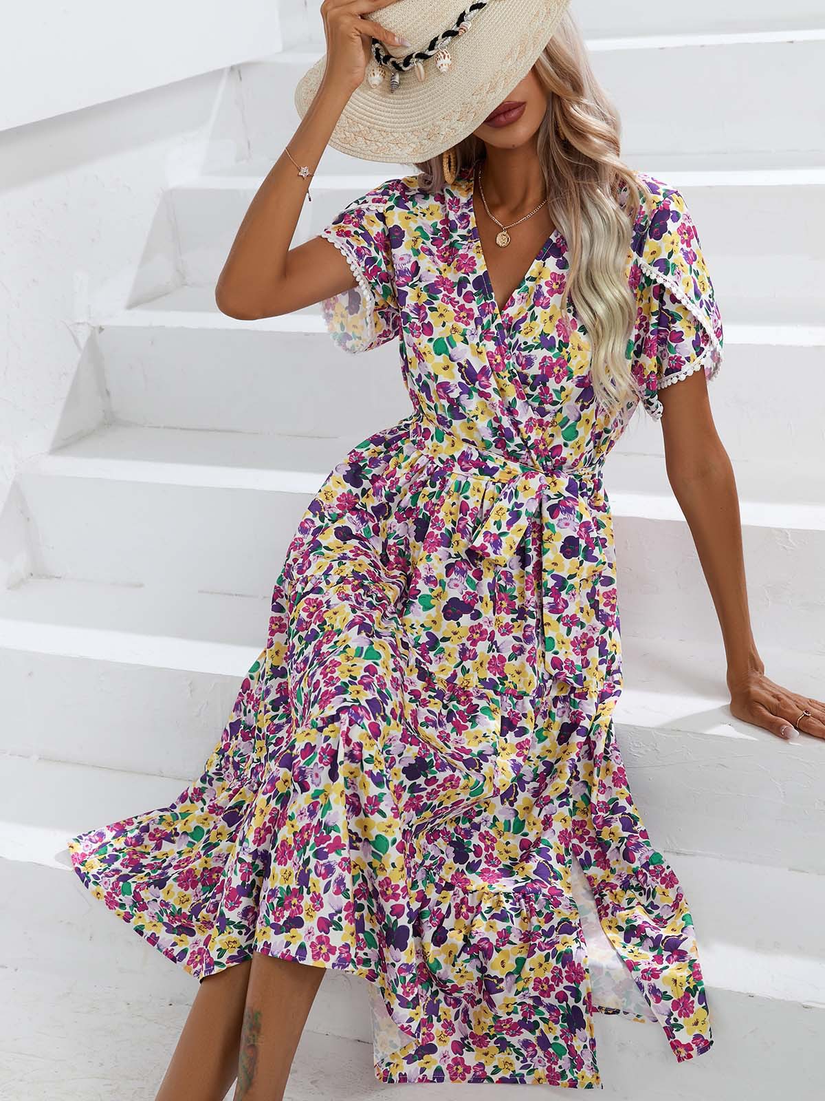 Generic Women's Clothes Hot-Selling Dress 2025 Summer Small Floral ...