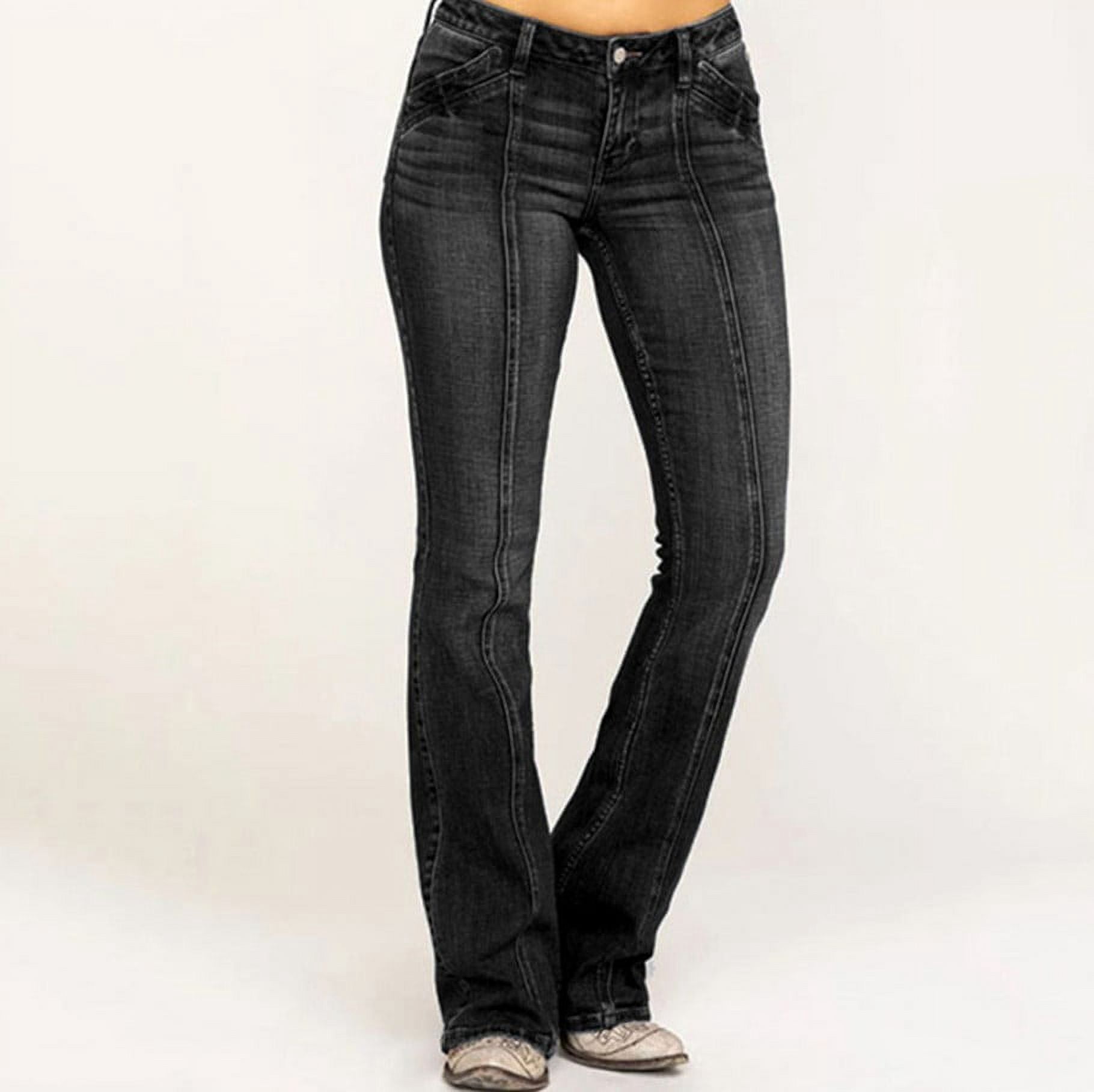 Generic Women's Denim Low Waist Broken Bone Flared Pants - Walmart.com