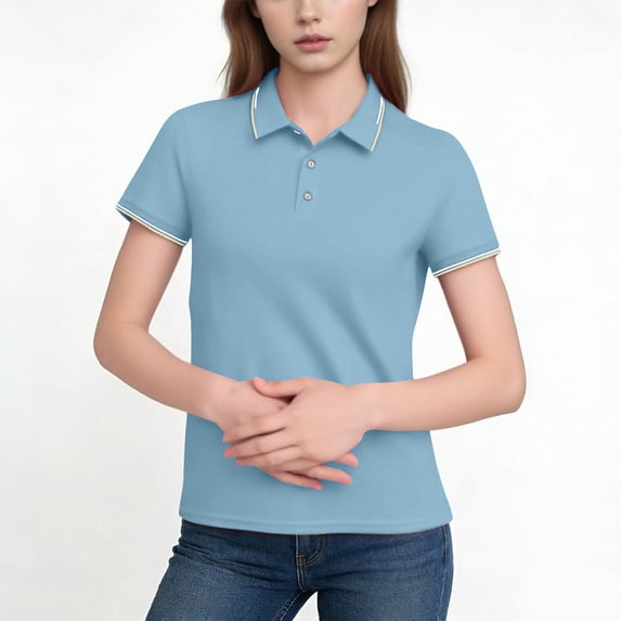 Generic Women's Golf Polo Shirts Collared Short Sleeve Tennis Tops ...