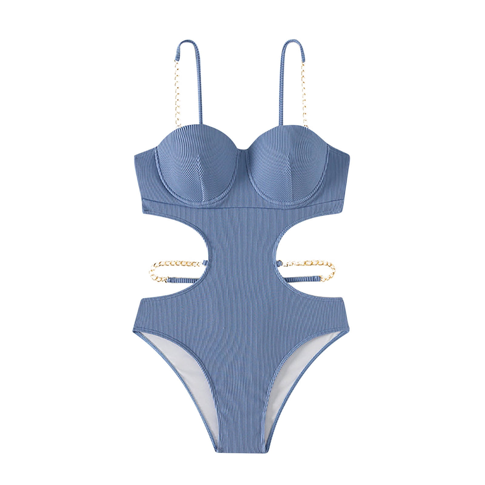 Generic Women's One Piece Swimsuits Sexy Hollow Out Metal Chain Strap ...