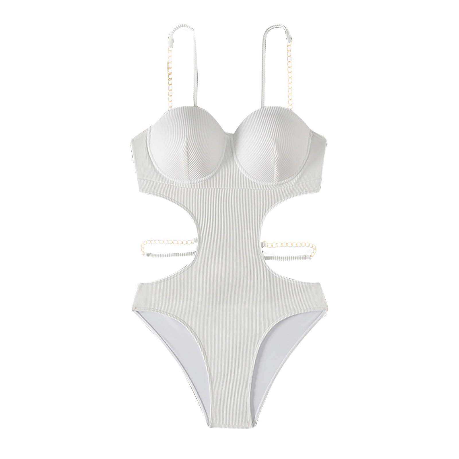 Generic Women's One Piece Swimsuits Sexy Hollow Out Metal Chain Strap ...