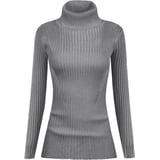 Generic Women's Ribbed Turtleneck Sweater, Slim Fit Long Sleeve Knit ...