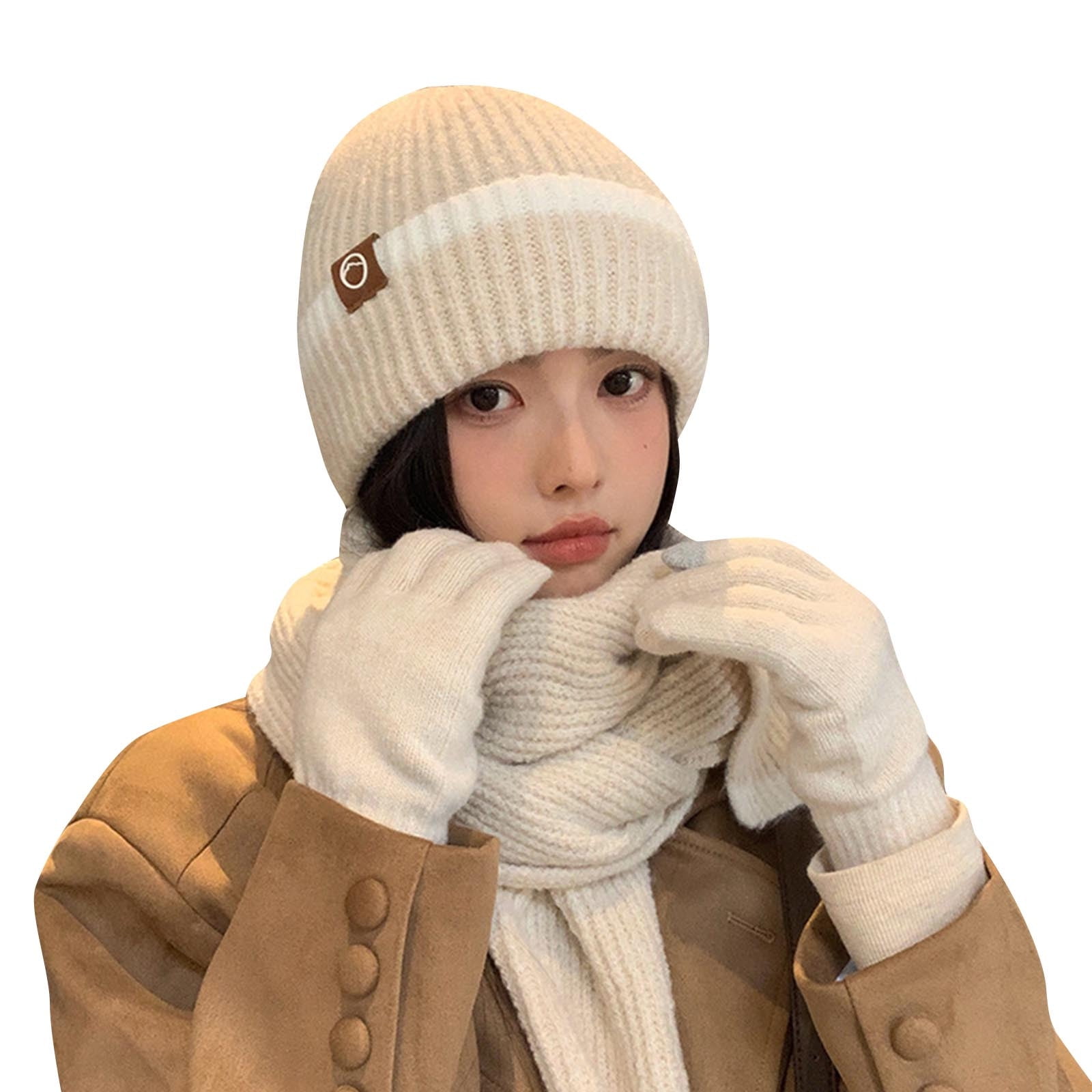 Generic Women's Winter Knitted Wool Hat Female Cold-proof Warm Hat ...
