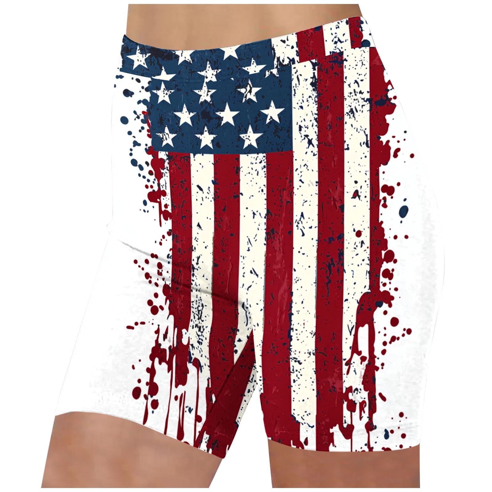 Generic Women's Yoga Short High Waisted USA Flag 4th July Patriotic ...