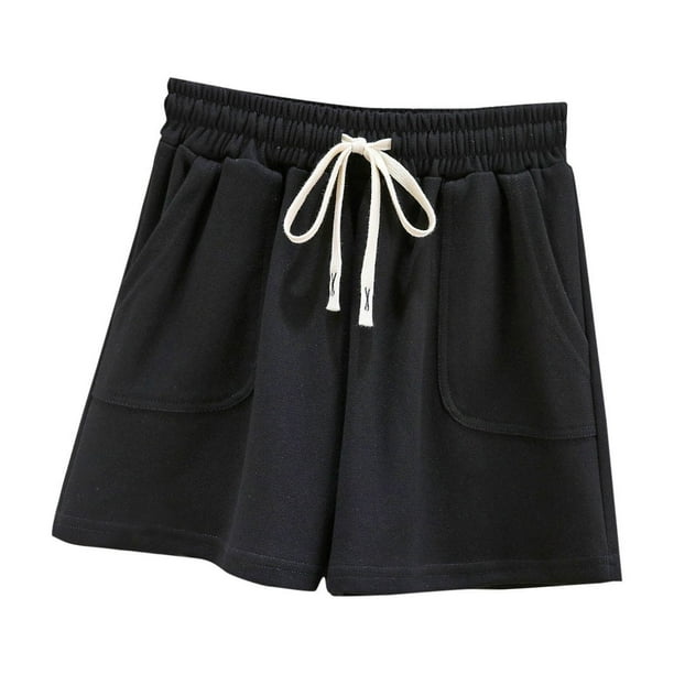 Generic Womens Lounge Shorts Drawstring Elastic Waist Cotton Short ...