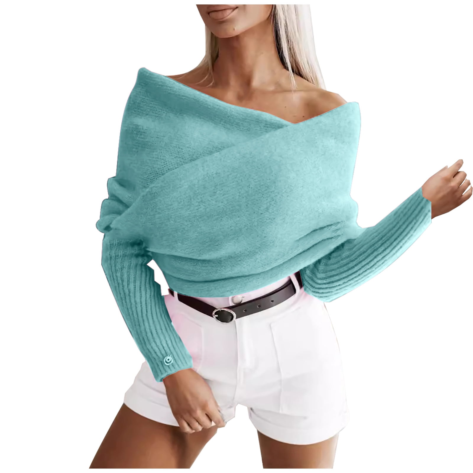 Generic Womens Scarf with Sleeves Knit Wrap Sweater Cozy Crochet ...