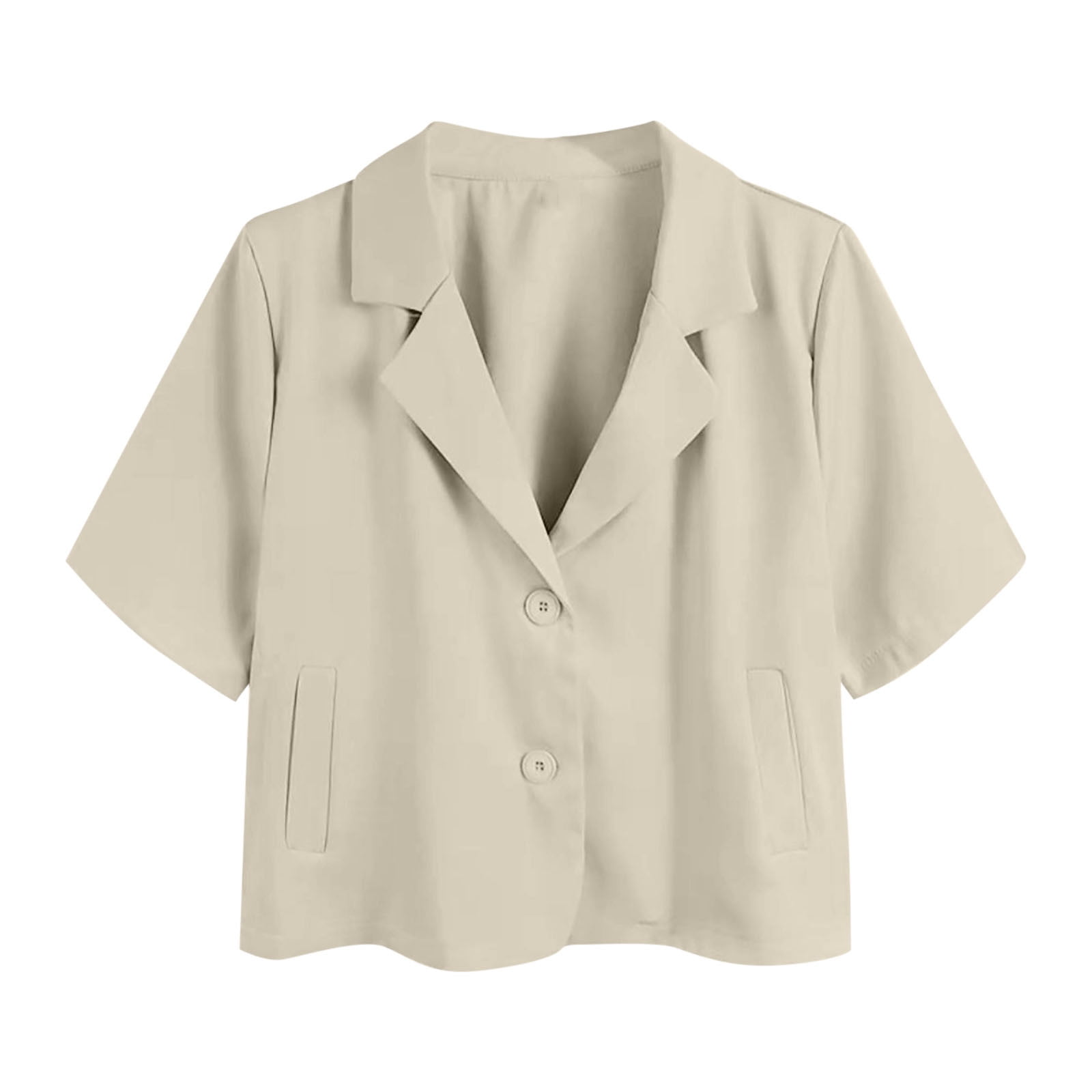 Generic Womens Short Sleeve Blazers Business Casual Button Down ...