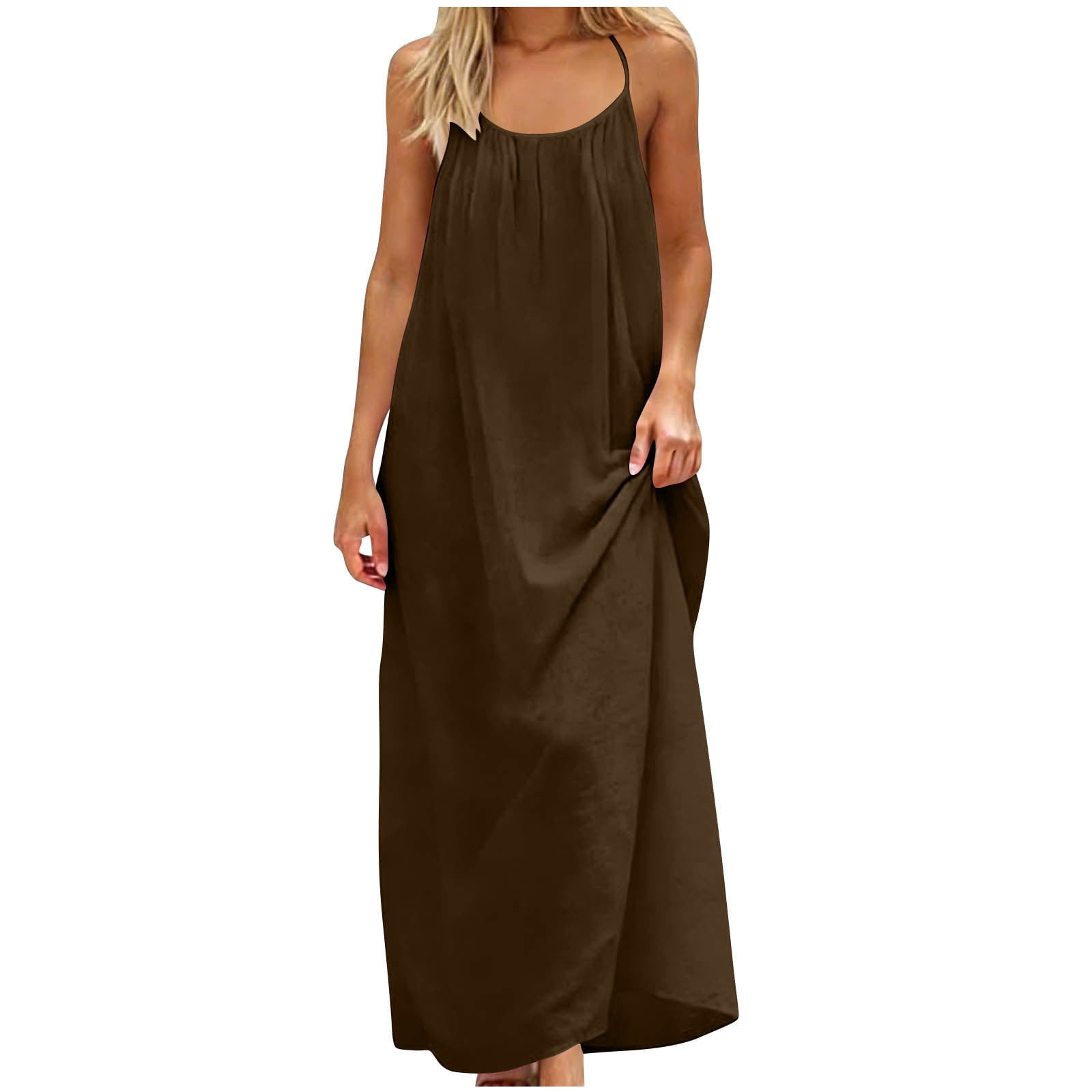 Generic Womens Summer Casual Sleeveless Backless Cami Dress for Beach 2026 Vacation - Walmart.com