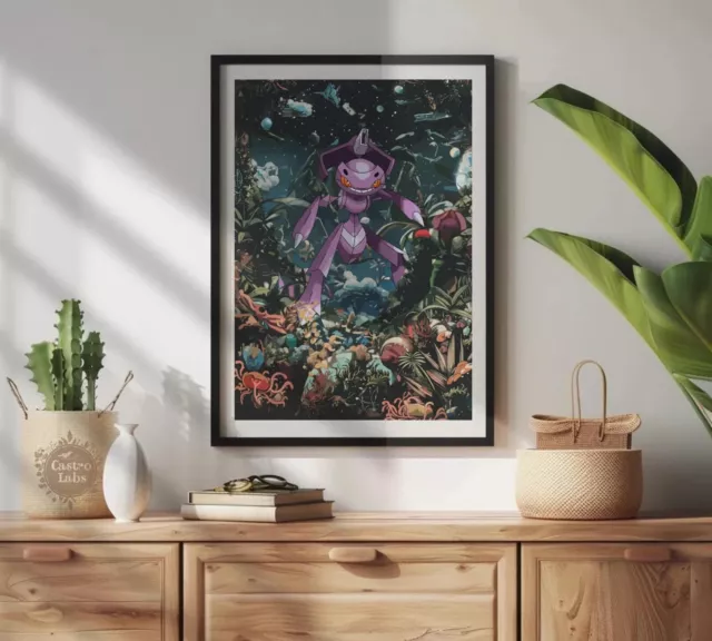 Genesect Pokemon Poster, Japanese Sci-Fi Style, Legendarty Steel & Bug ...