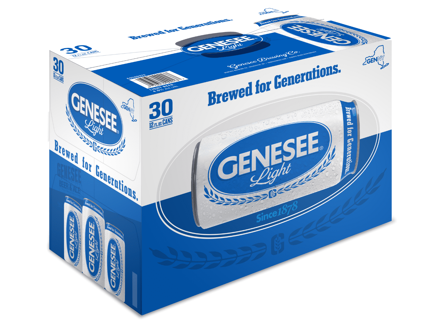 Genesee Light Beer, 30 Pack, 12 fl oz Aluminum Cans, 4.0% ABV, Domestic ...