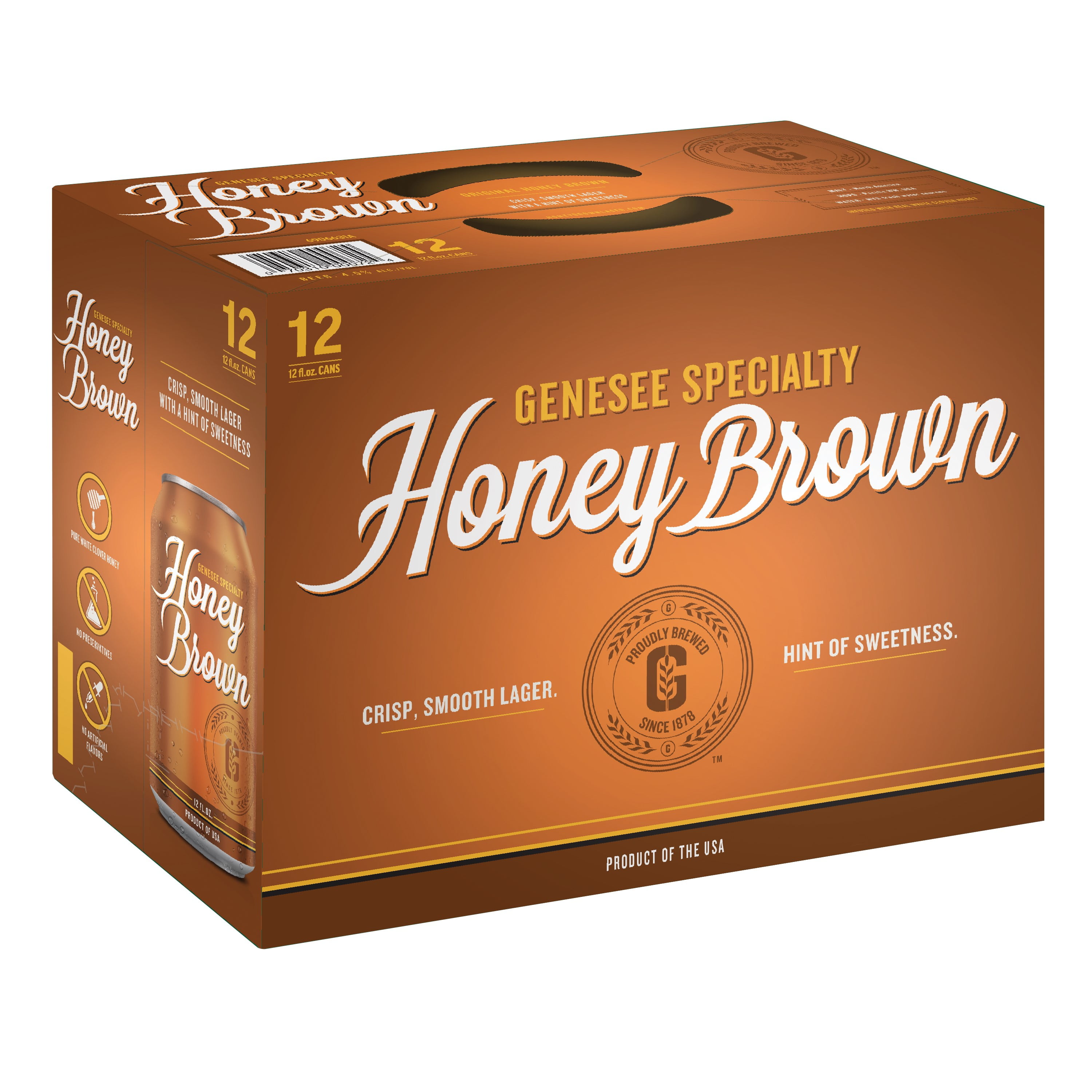 Genesee Specialty, Honey Brown Lager, 12 Pack, 12 fl oz Aluminum Cans ...