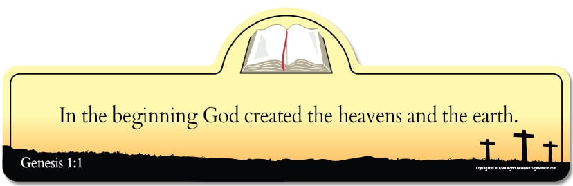 Genesis 1:1 Bible Verse Sign | In the beginning God created the heavens ...