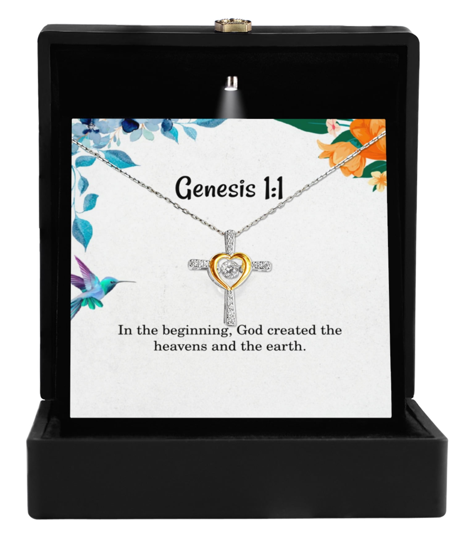 Genesis 1 1 Necklace Genesis 1:1 Gift Bible Verse Jewelry In the beginning God created the ...