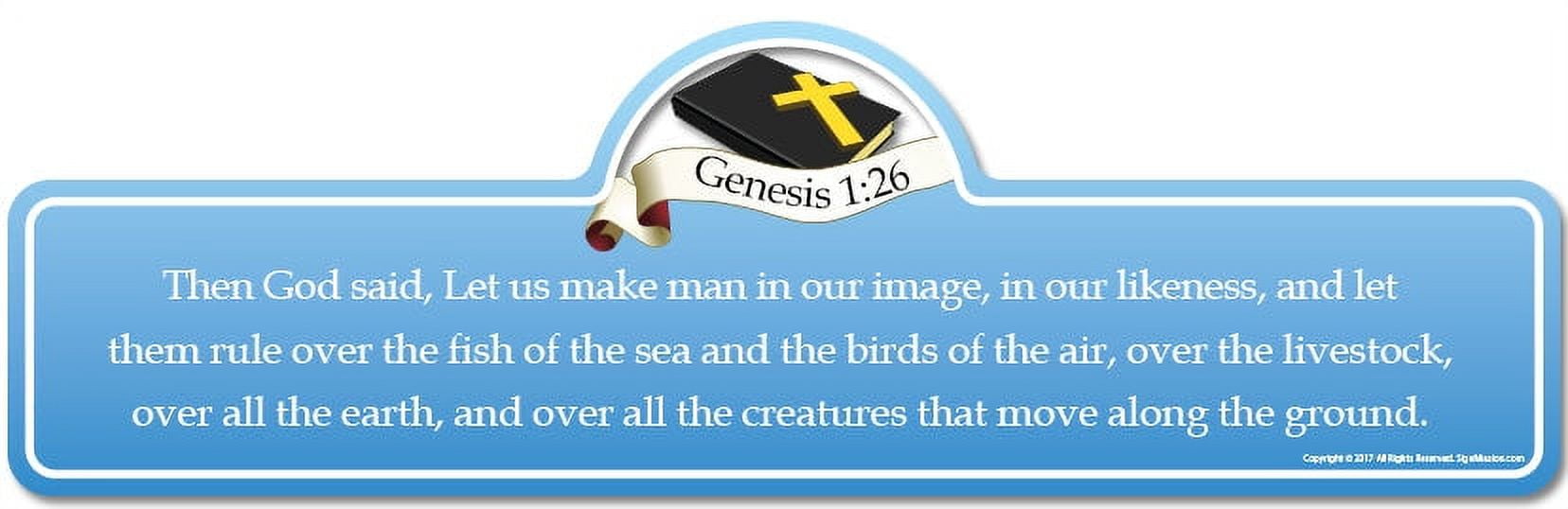Genesis 1:26 Bible Verse Sign | Then God said Let us make man in our ...