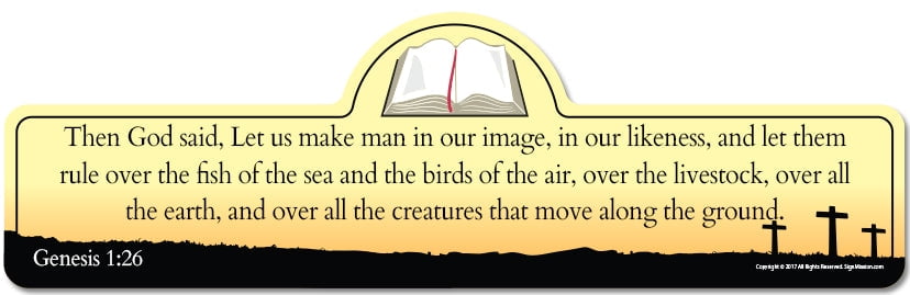 Genesis 1:26 Bible Verse Sign | Then God said Let us make man in our ...