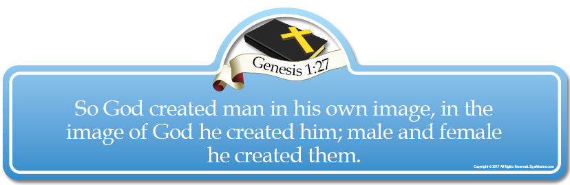 Genesis 1:27 Bible Verse Sign | So God created man in his own image, in ...