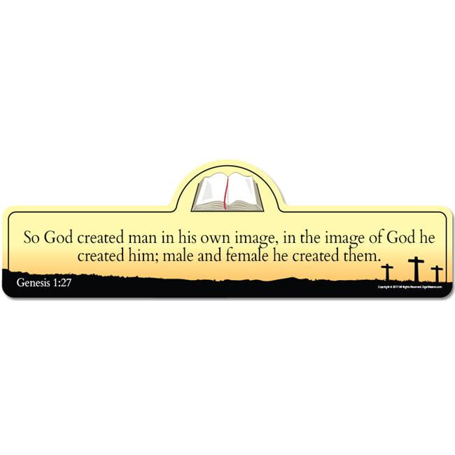 Genesis 1-27 Bible Verse Sign - Walmart.com