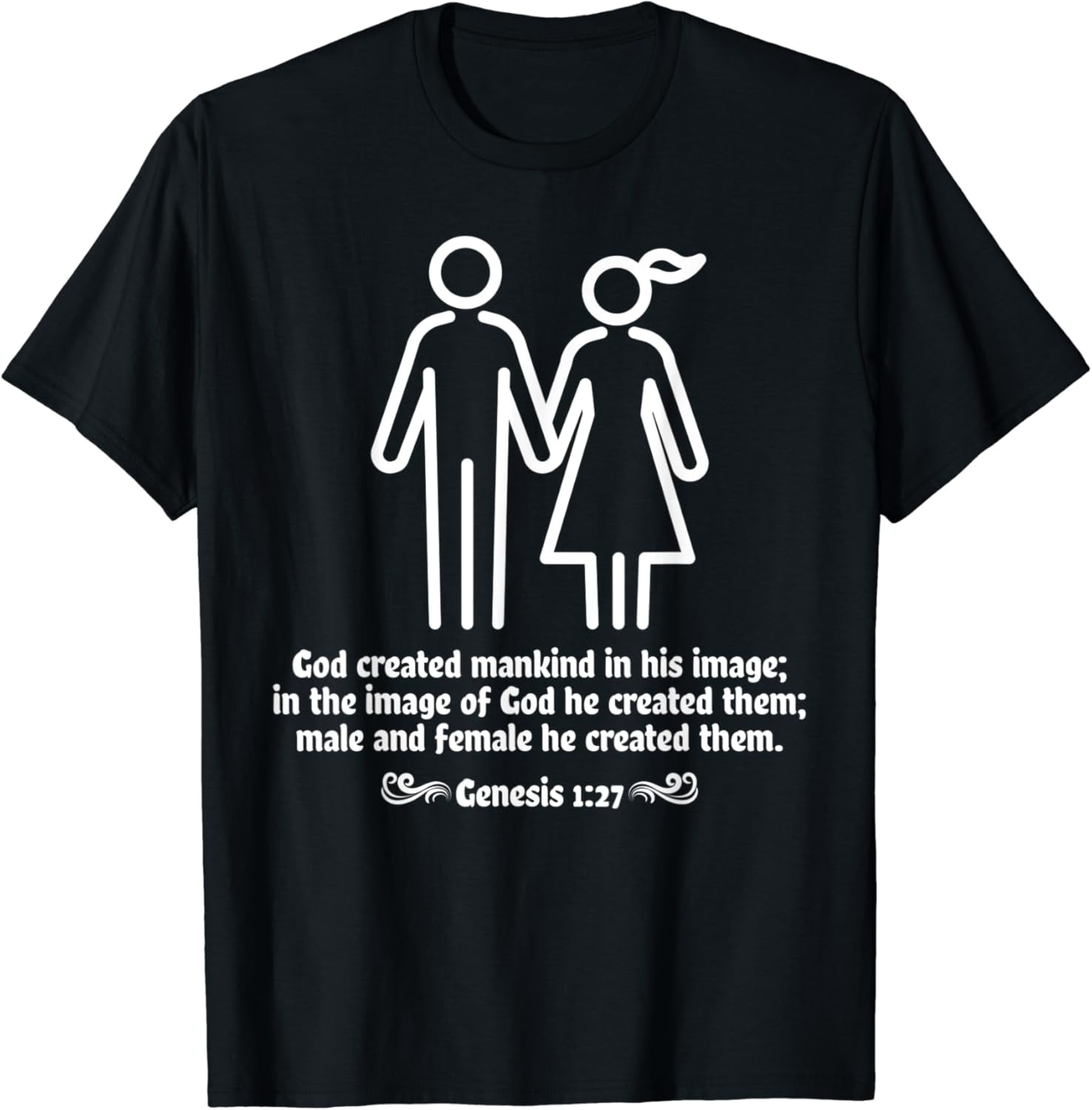 Genesis 1:27 Catholic Bible Verse Male And Female Gender T-Shirt - Walmart.com