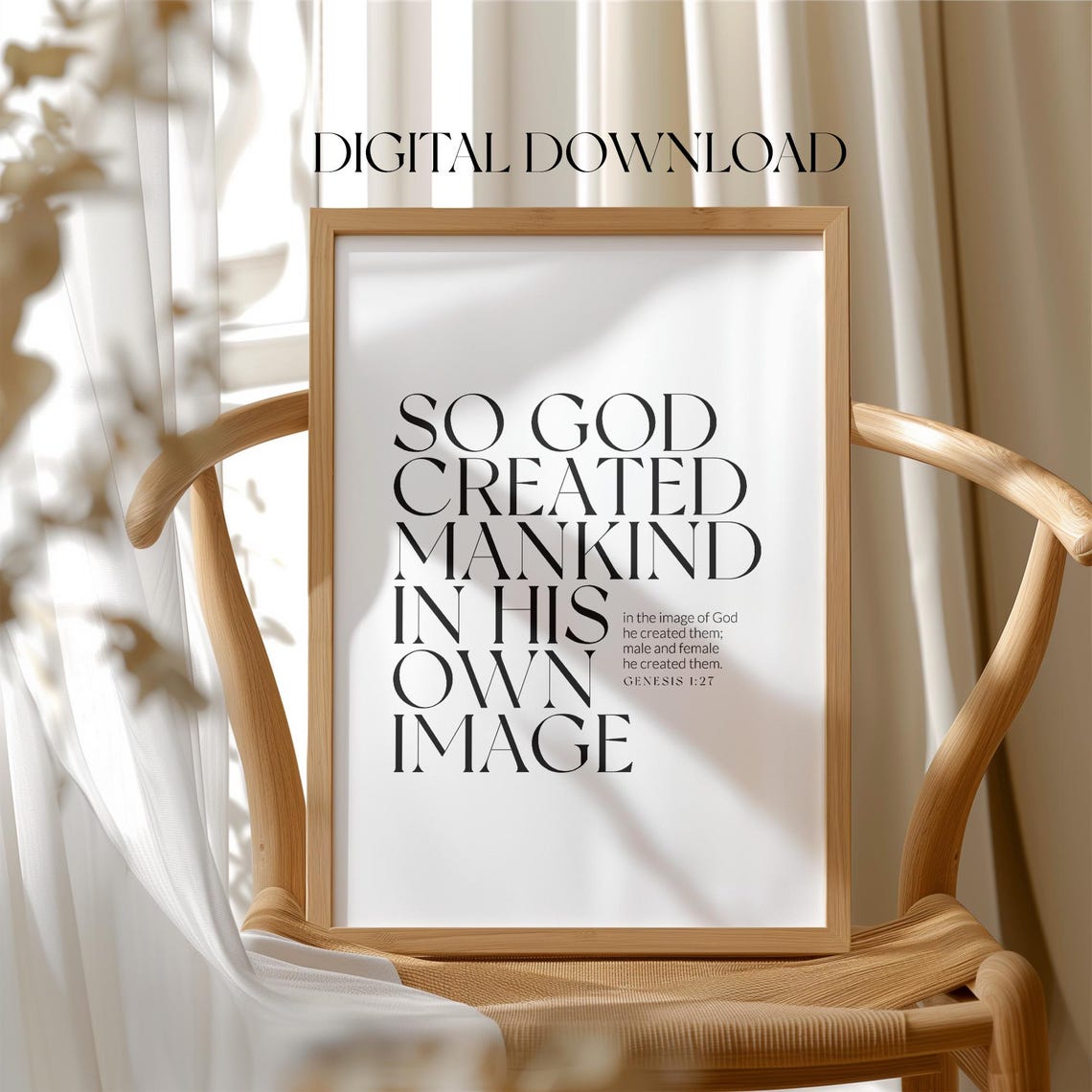 Genesis 1:27 God Created Mankind In His Own Image Printable, Bible ...