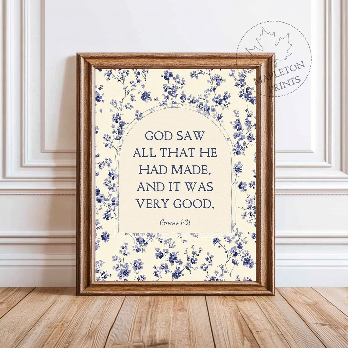 Genesis 1:31 Bible Verse Print, Christian Wall Art, Scripture, #4283 ...