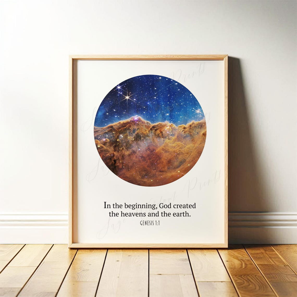 Genesis 1 Creation Wall Art, In The Beginning God Created Heavens And ...