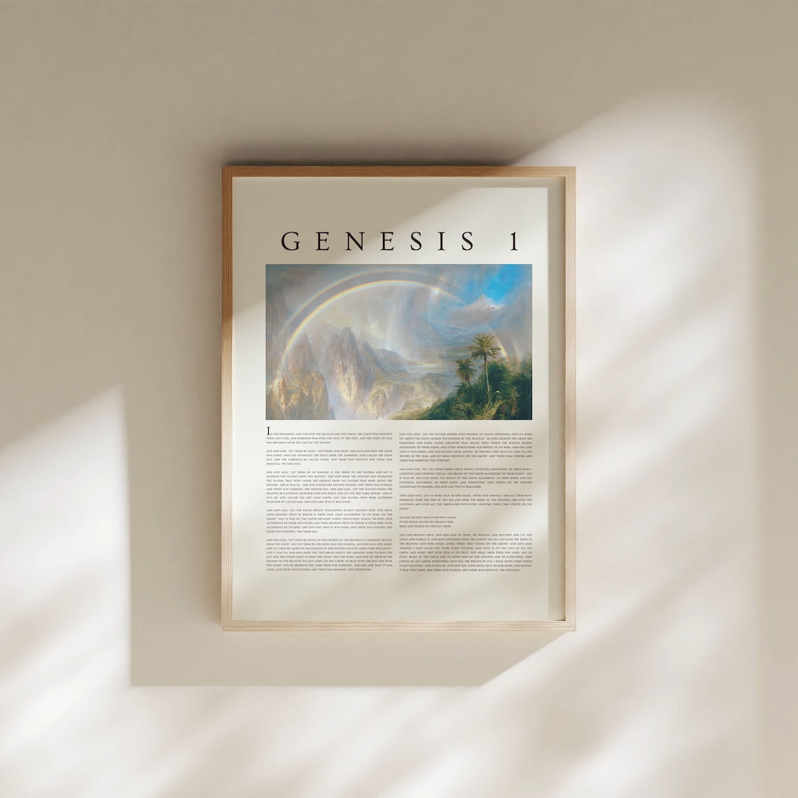 Genesis 1 Vintage Wall Art: Christian Bible Verse Print (Digital ...