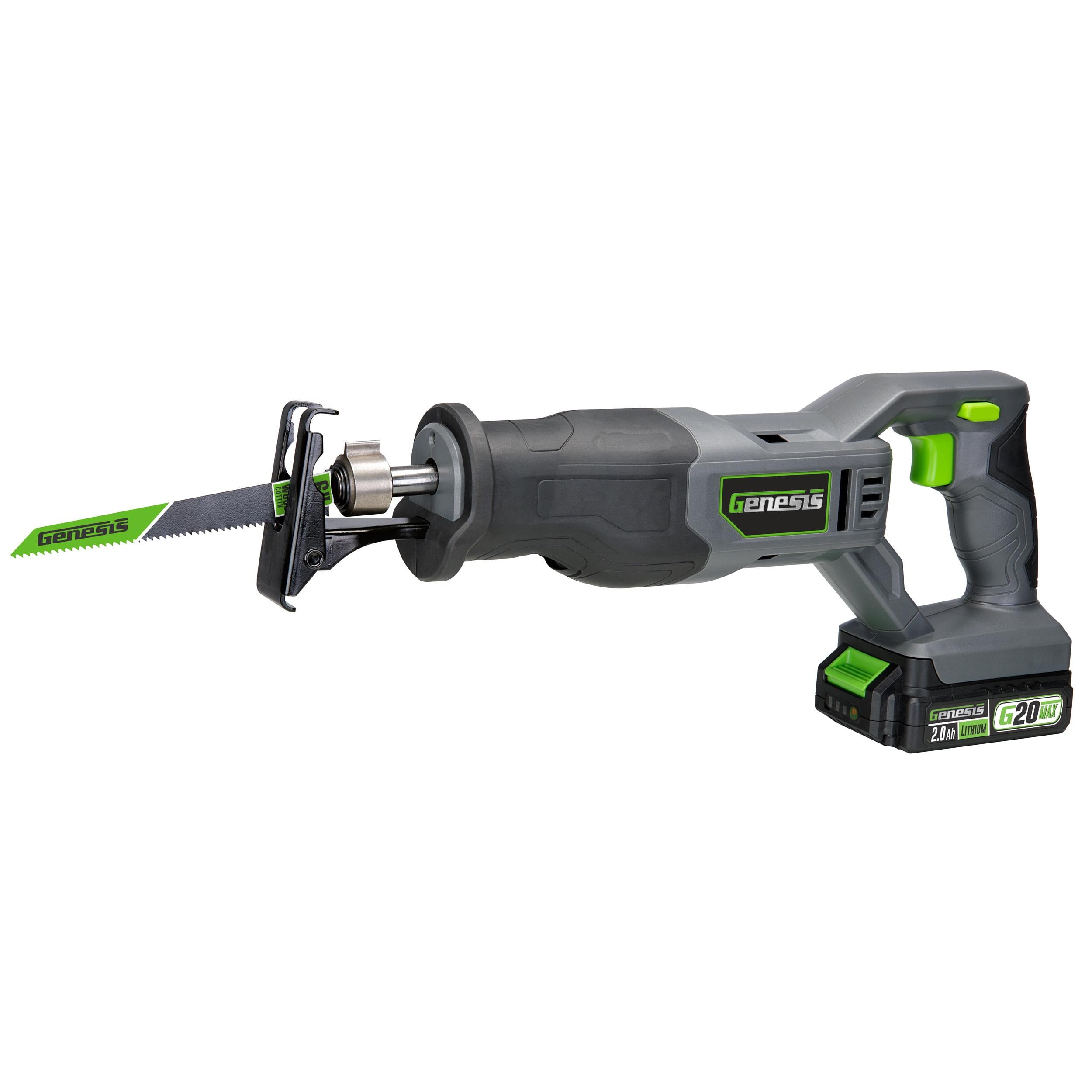 Genesis 20V Variable Speed Reciprocating Saw with Battery and Charger ...