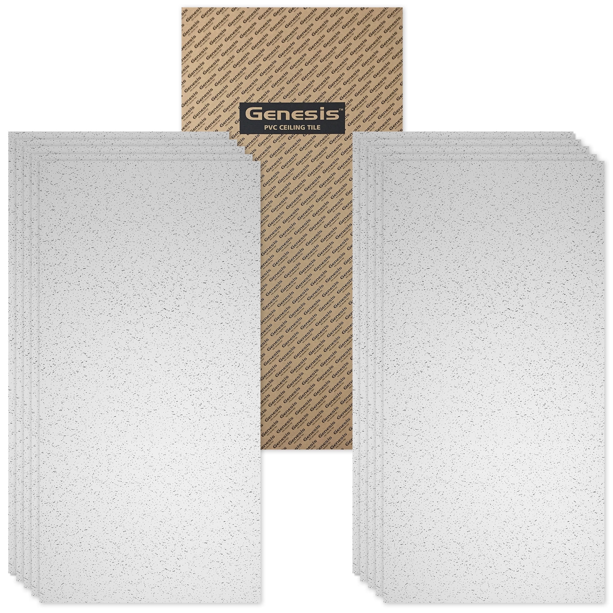 Genesis 2ft x 4ft Printed Pro Ceiling Tiles - Easy Drop-in Installation - Waterproof, Washable ...