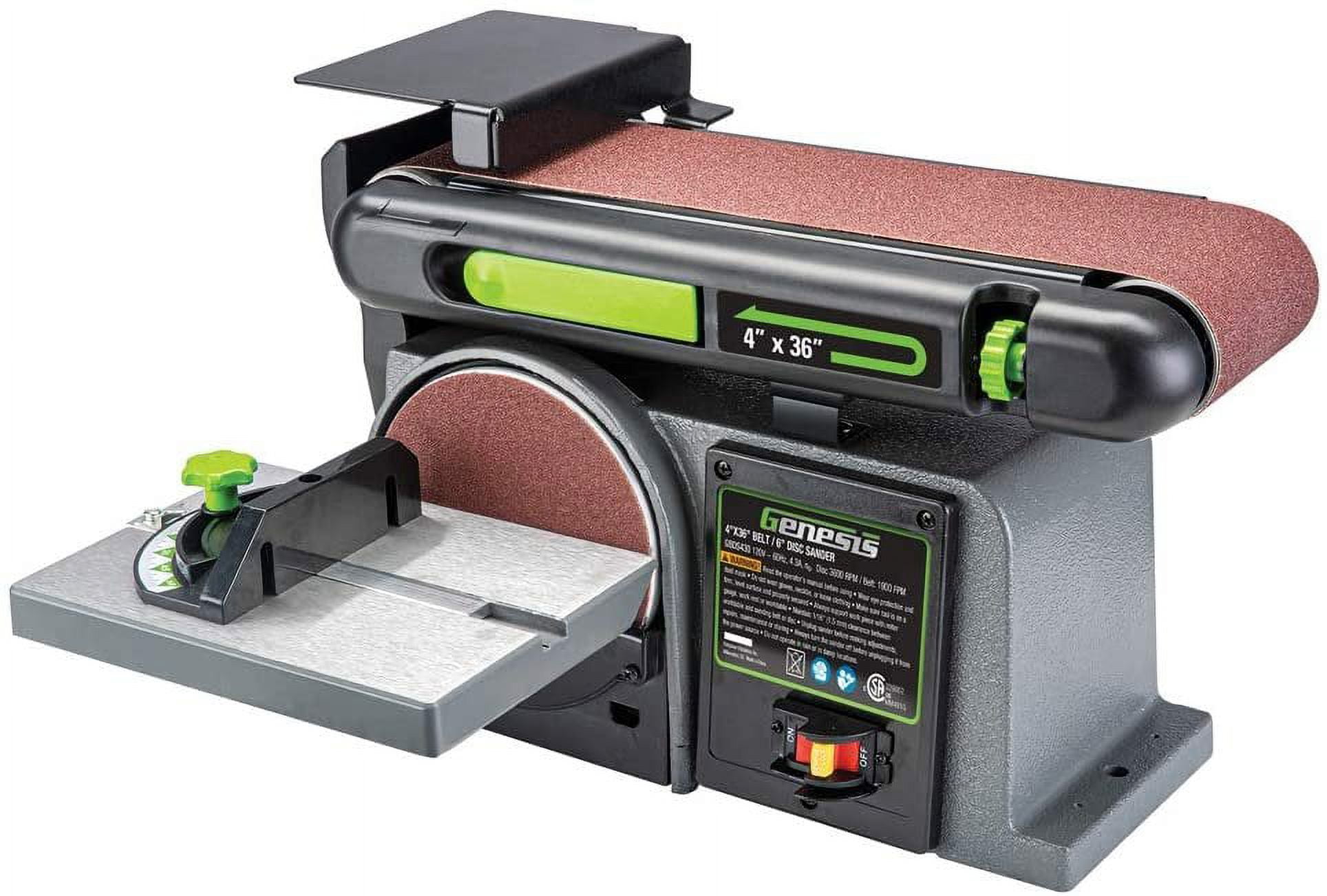 Genesis 4.3 Amp 4 in. x 36 in. Belt/6 in. Disc Combination Sander with ...
