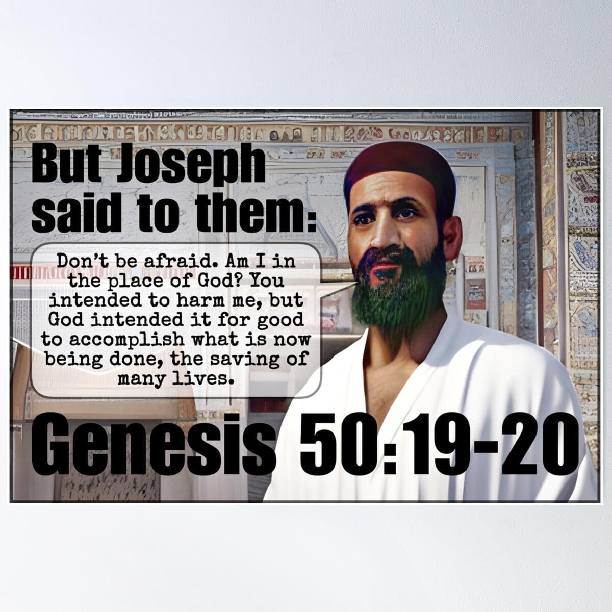 Genesis 50:19-20 Poster Wall Art, Modern Wall Decor For Living Room ...