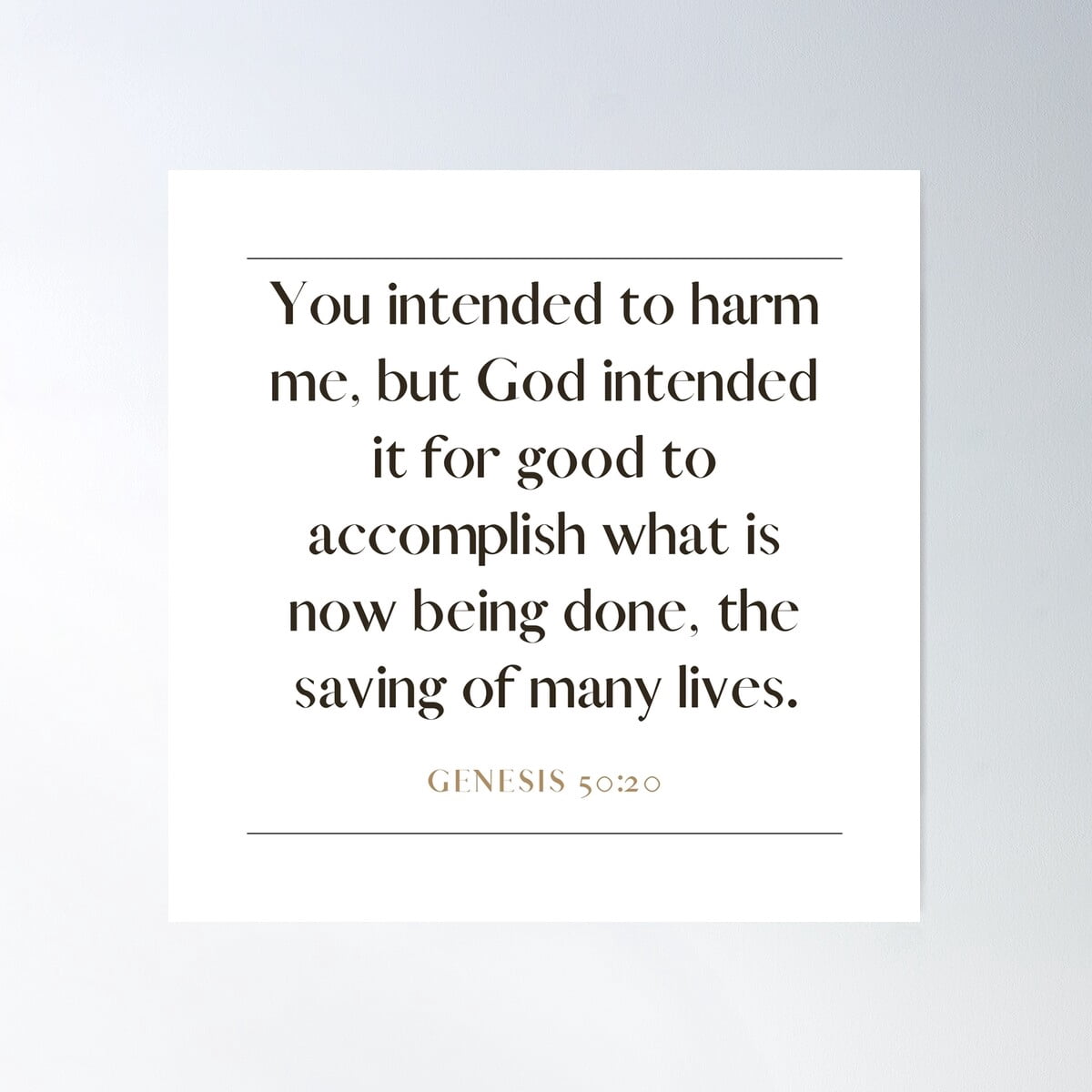 Genesis 50 20 Minimalist Square Bible Verse 50V20 Poster Wall Art ...
