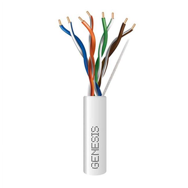 Genesis Cable Systems 63601101 1000 ft. 23 AWG Cat6 Riser White Cable ...