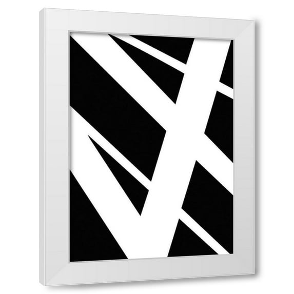 Genesis Alvarez 4x14 White Modern Wood Framed Wall Art Titled - Lines ...