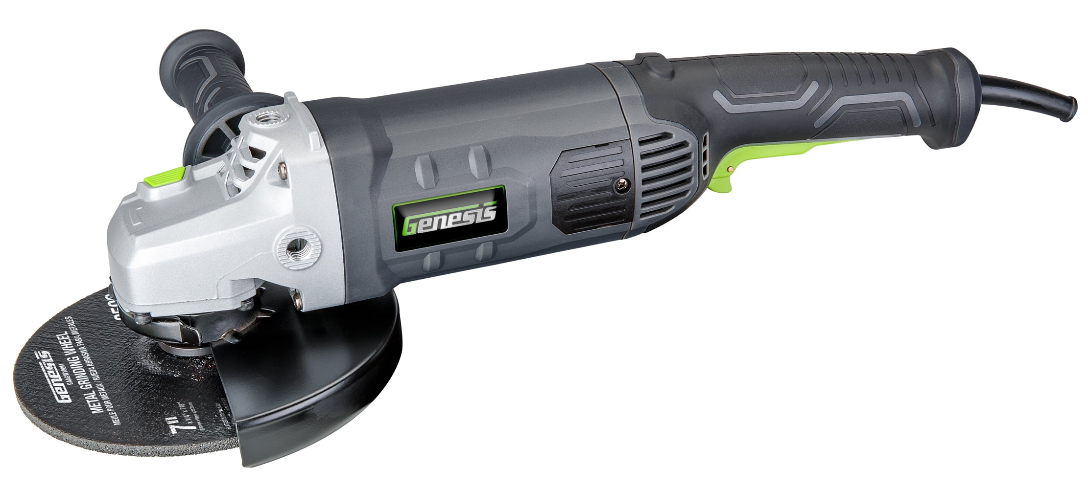 Genesis Angle Grinder 15 Amp 7 Inch 8,500 RPM Corded with 3-Position ...