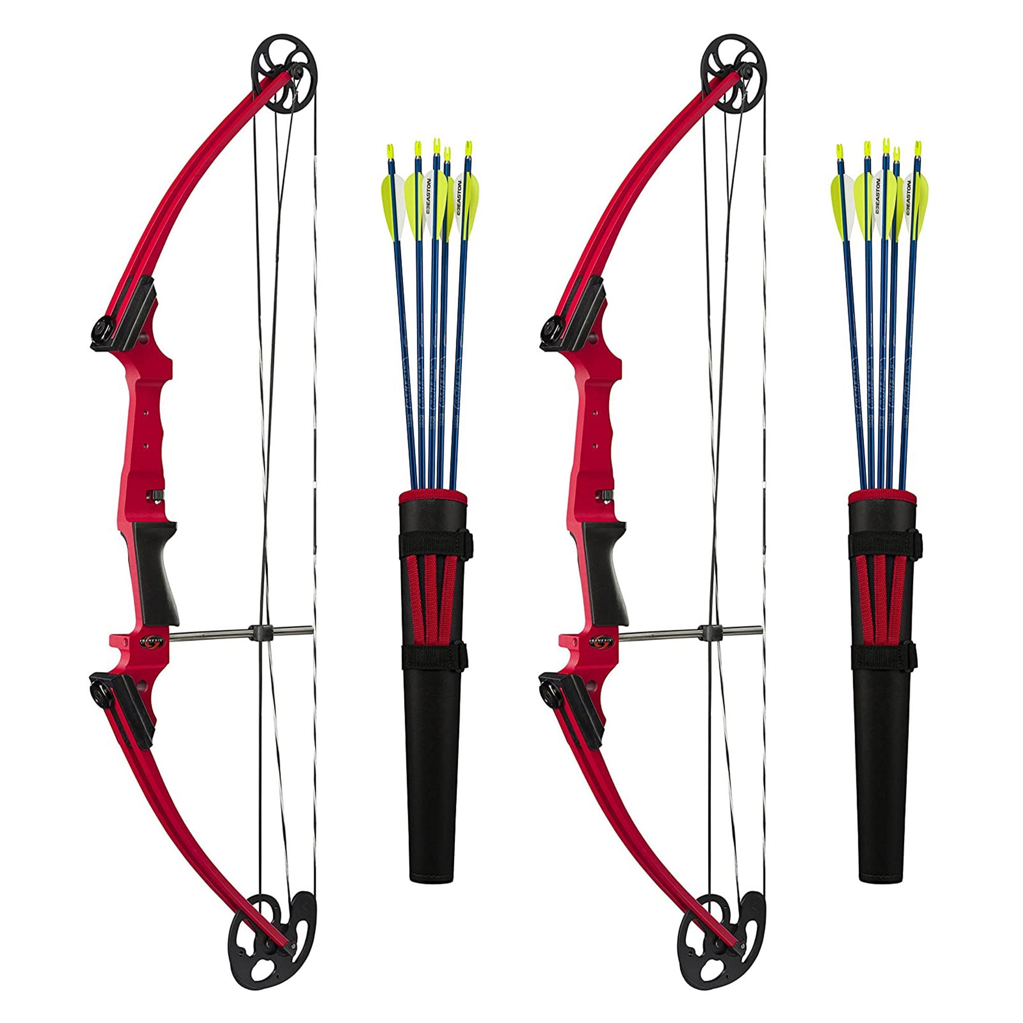 Genesis Archery Left-Handed Compound Bow Archery Kit, Red (2 Pack ...