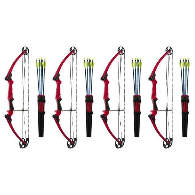 Genesis Archery Left-Handed Compound Bow Archery Kit, Red (4 Pack ...