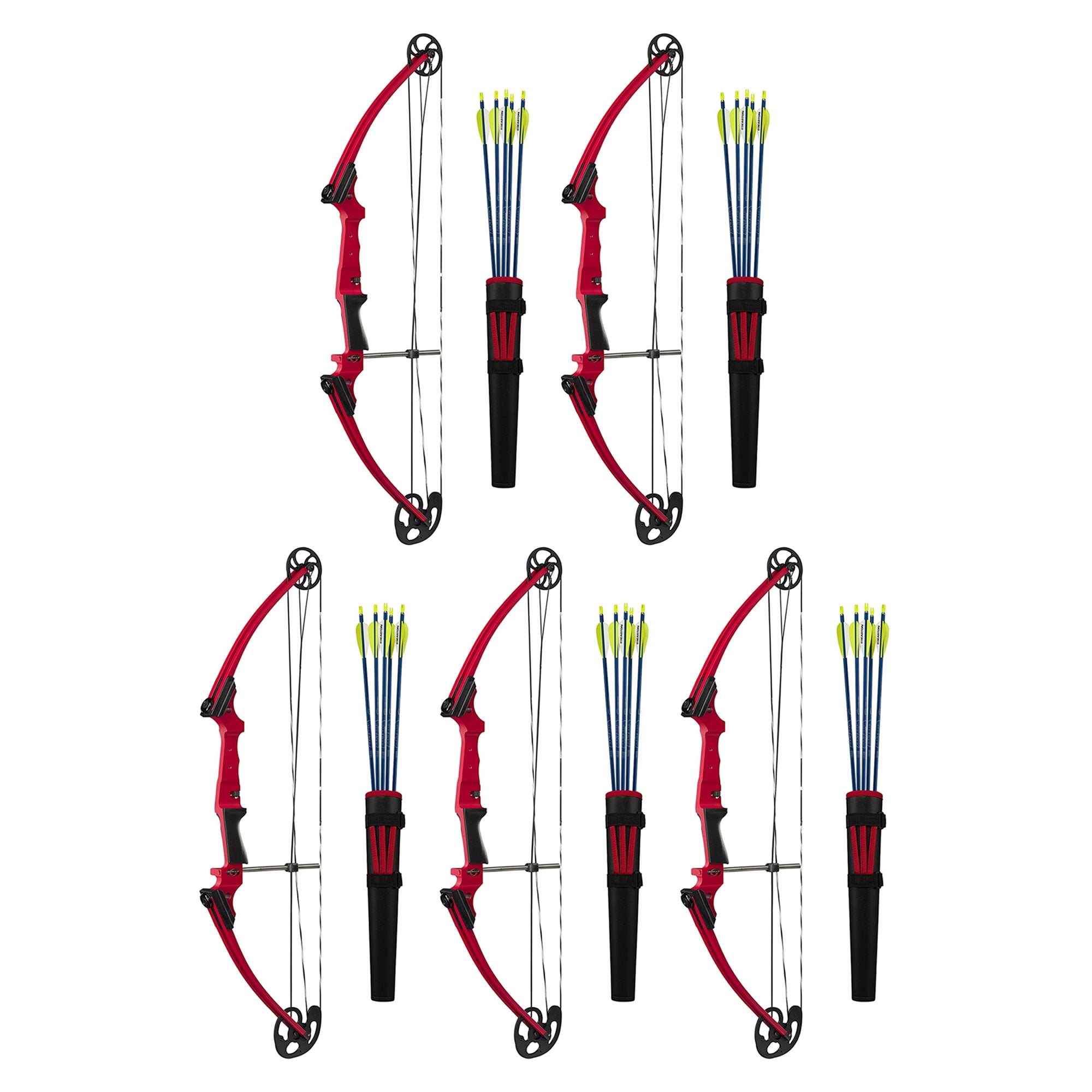 Genesis Archery Left-Handed Compound Bow Archery Kit, Red (5 Pack ...