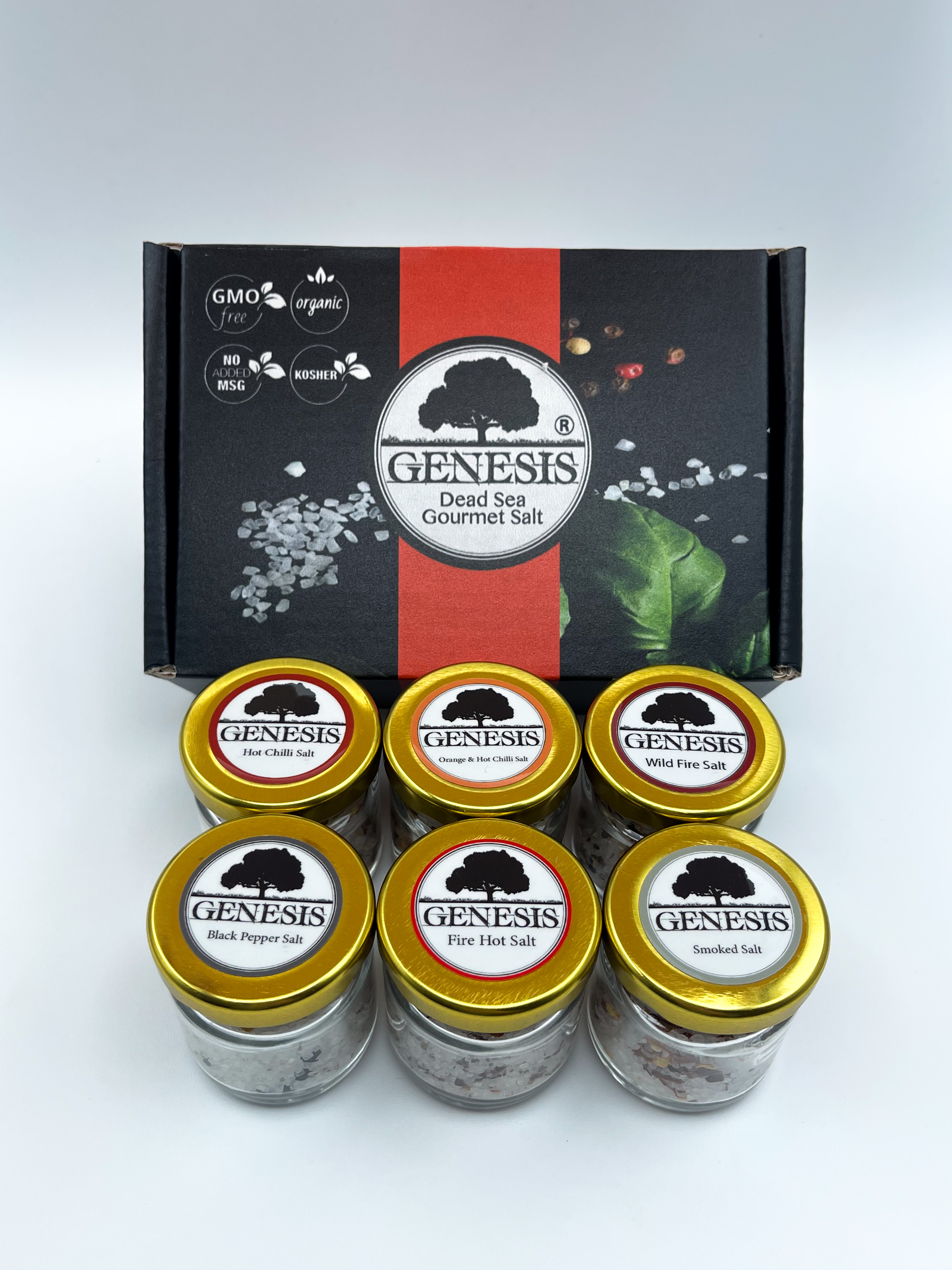 Genesis Dead Sea Gourmet Salt Flaming Fiesta Sample Set 6 Pack ...