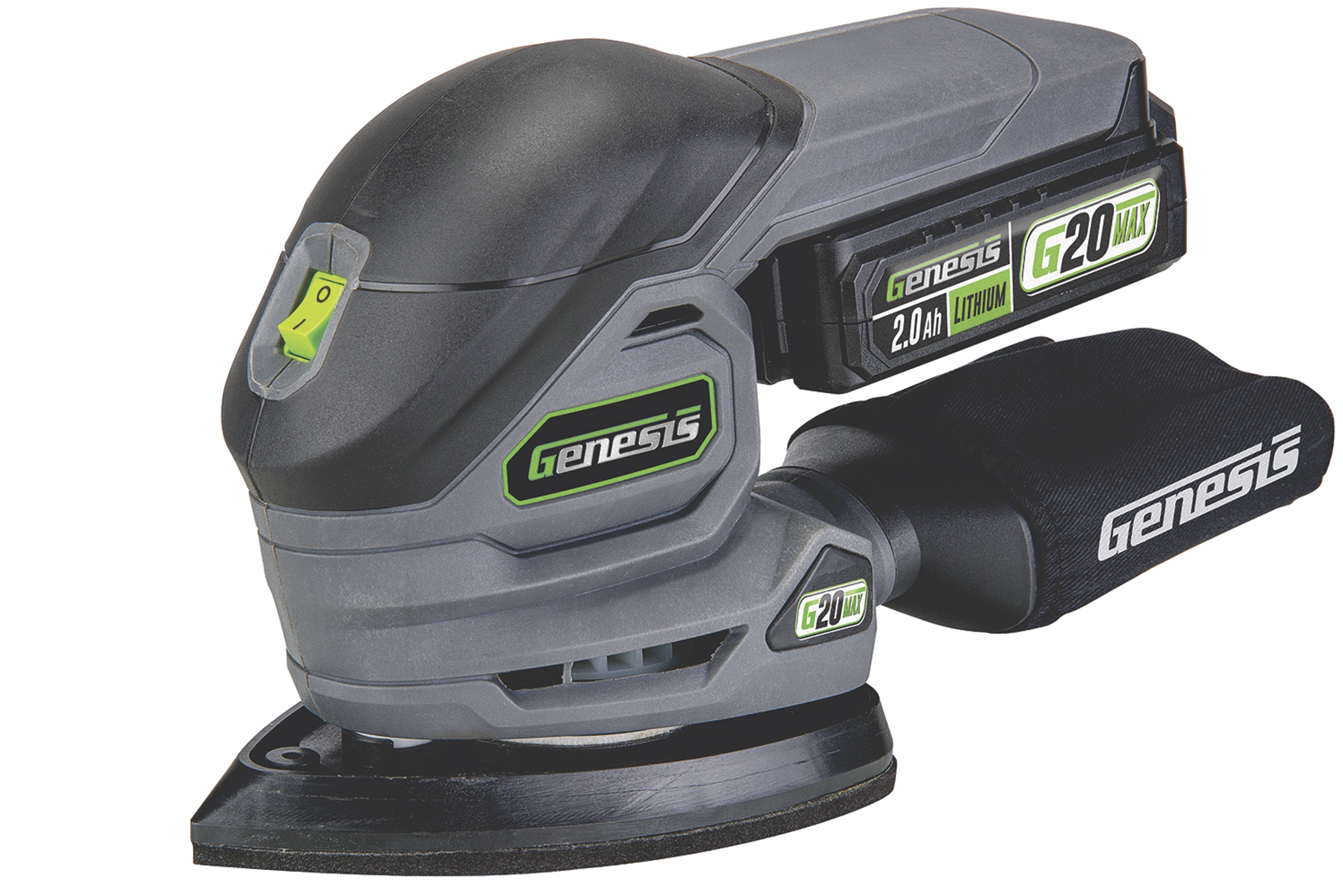 Genesis G20MAX 20V Cordless Detail Sander with Dust Bag, Sandpaper ...