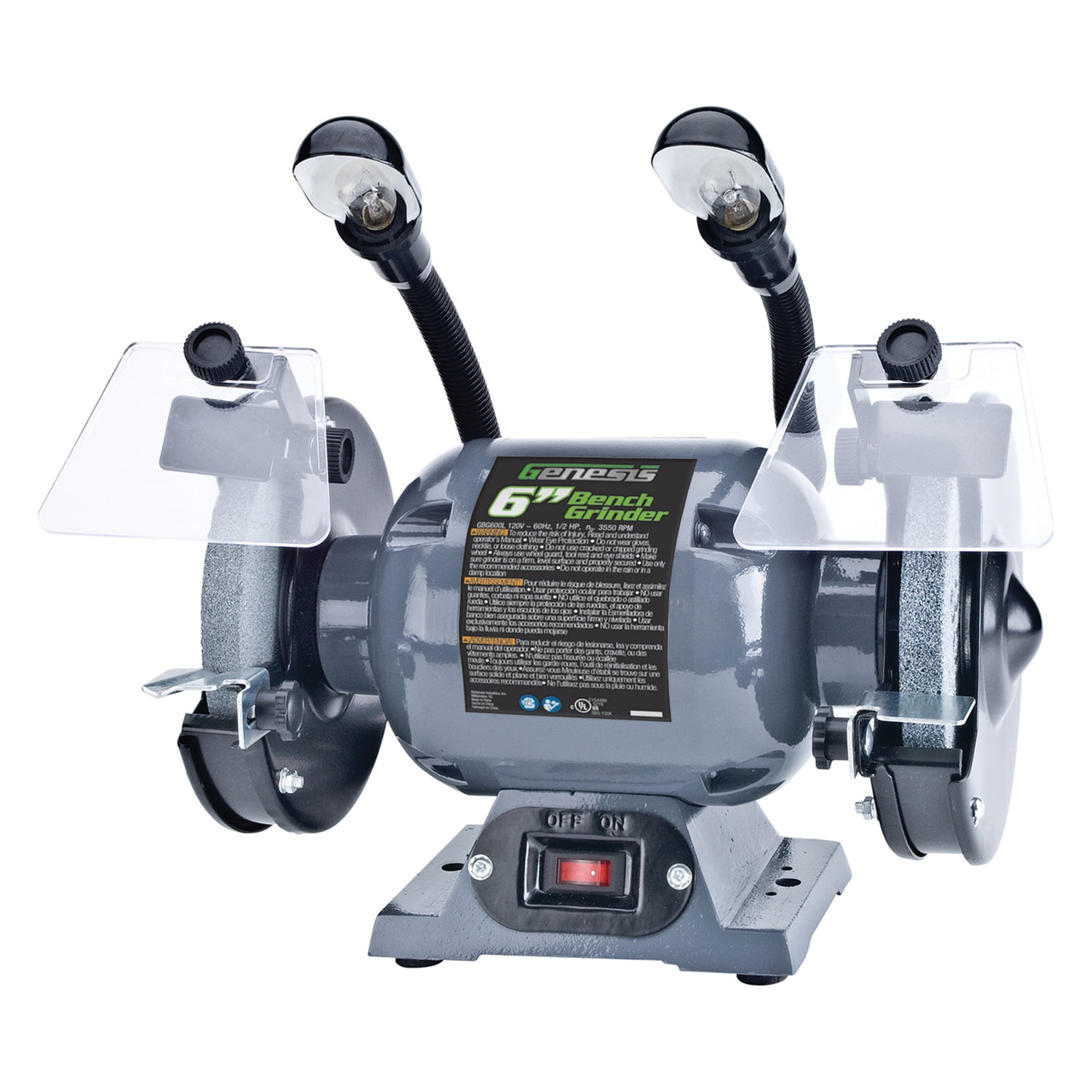 Genesis GBG600L 1/2-HP 6-Inch Bench Grinder with Grinding wheels ...