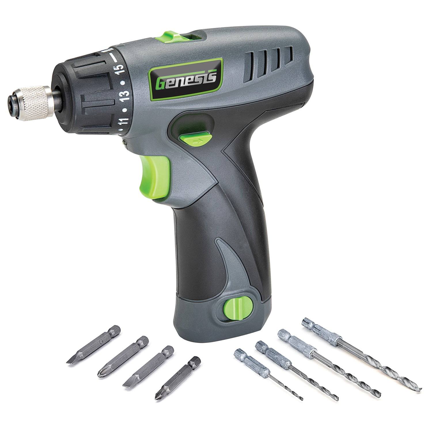 Genesis GLSD08B 8V Lithium-Ion Battery-Powered Quick-Change 2-Speed ...