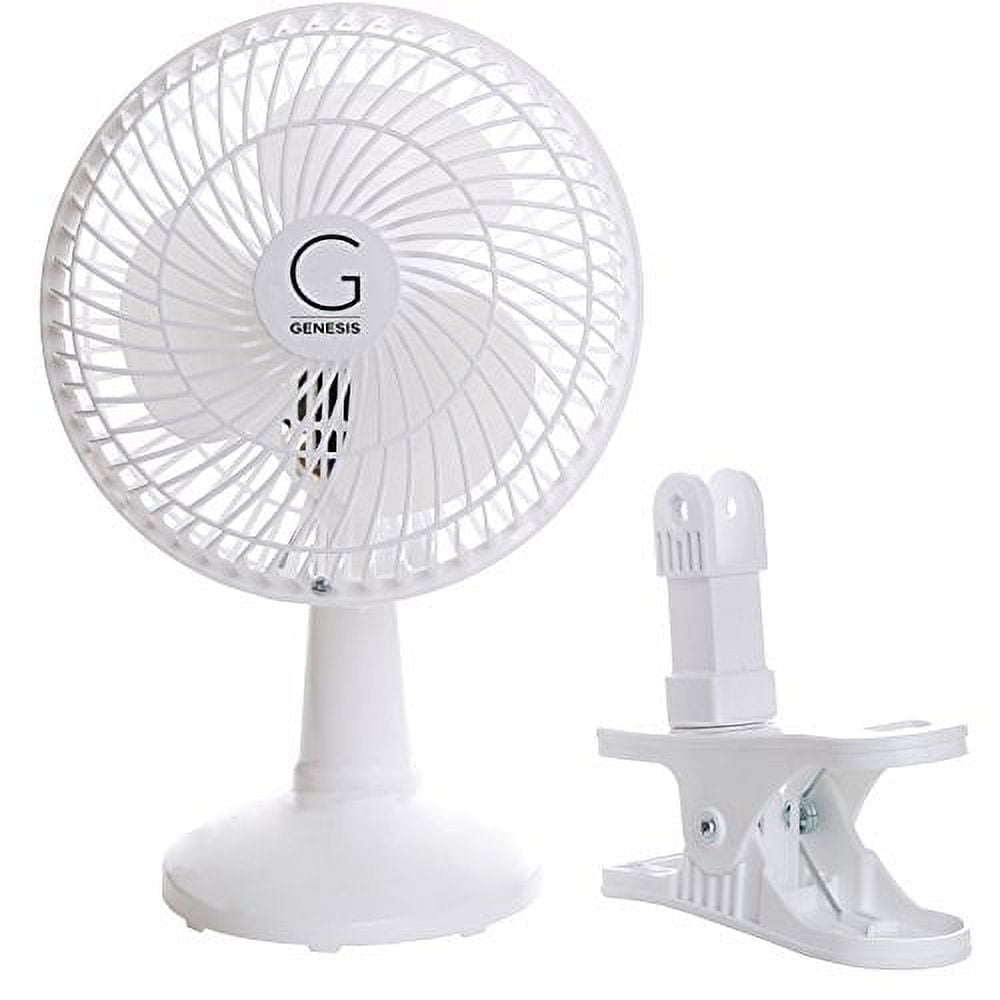 Genesis 6-Inch Clip-On Fan - Convertible Table-Top & Clip Fan, Fully ...