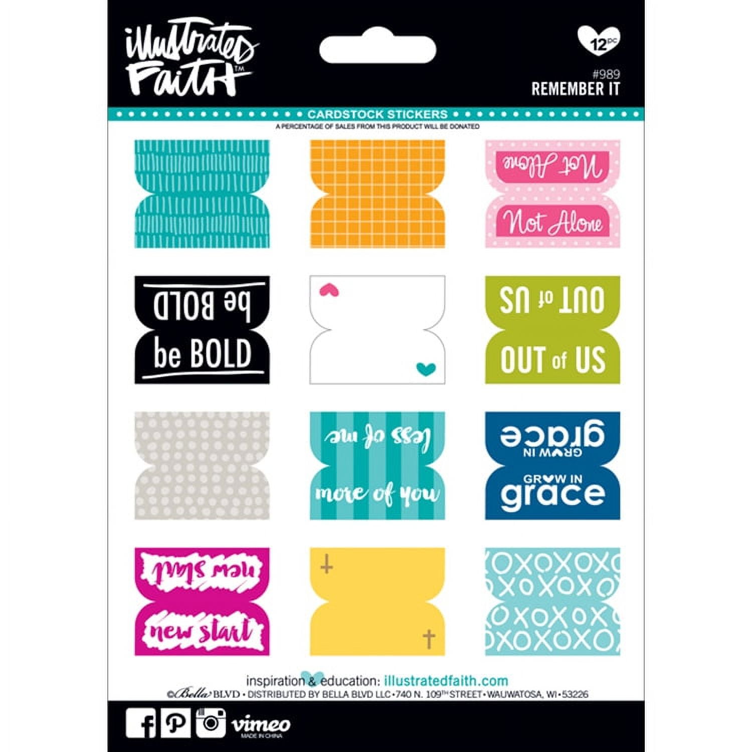Genesis Stickers 5"X7"-Remember It, Pk 4, Illustrated Faith - Walmart.com