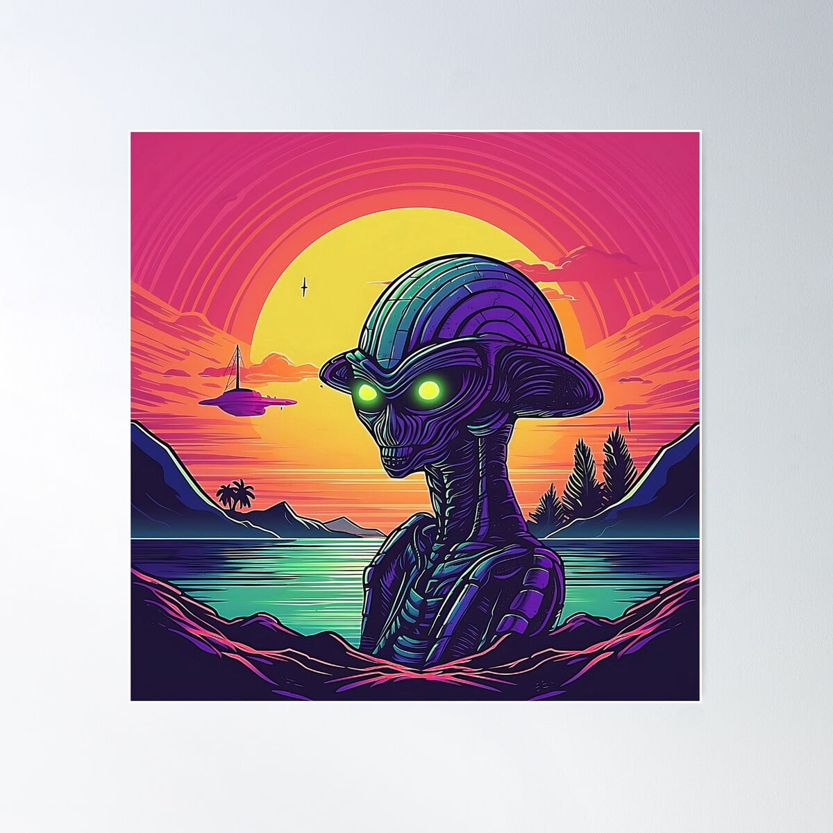 Genesis Streetwear - Vaporwave Aliens Poster Wall Art, Modern Wall ...