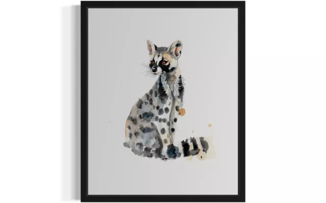 Genet Animal Watercolor Art Print Poster Wall Art Painting NO FRAMED ...