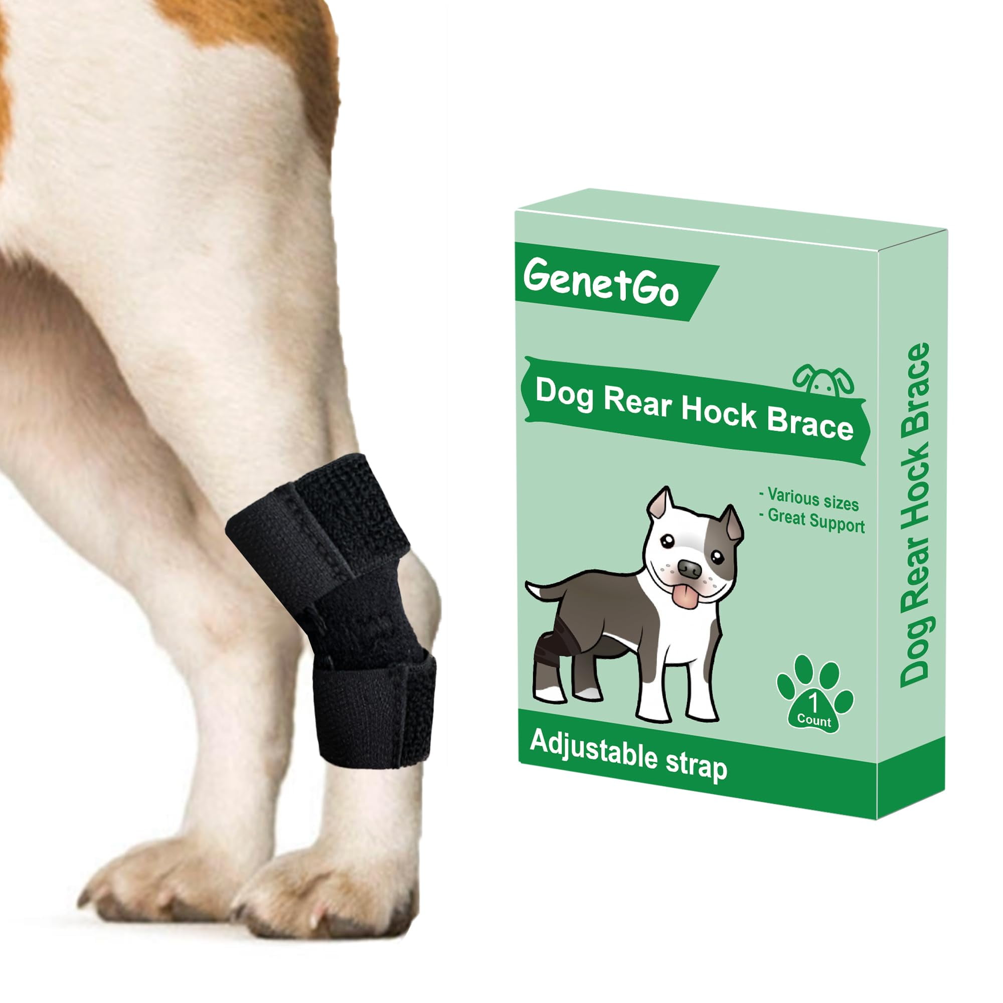 GenetGo Dog Canine Rear IRF13 Leg Hock Joint Compression Wrap Dog Leg ...